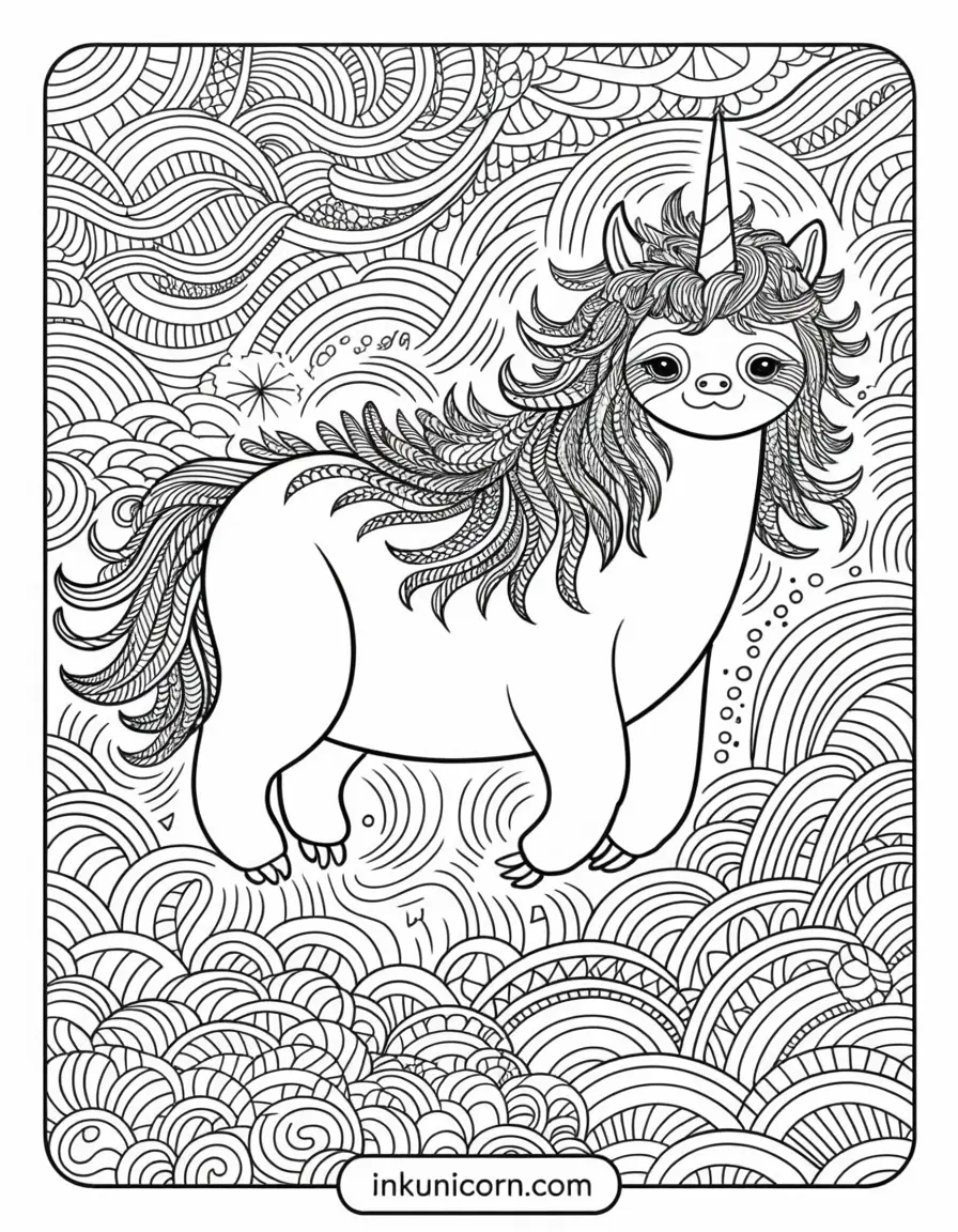 Zentangle Unicorn Coloring Pages (Free PDF Printables) - Ink Unicorn