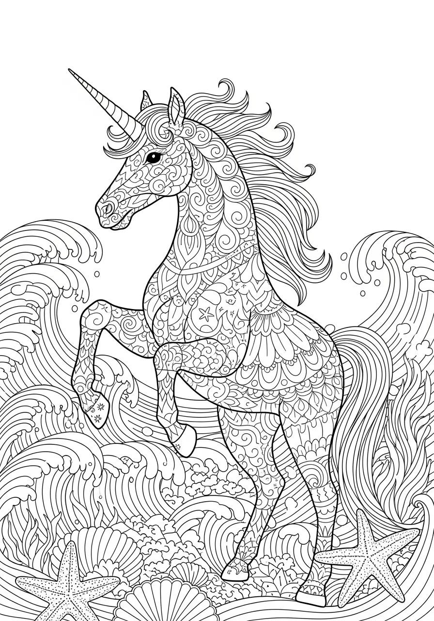 Zentangle Unicorn Coloring Pages (Free PDF Printables) - Ink Unicorn