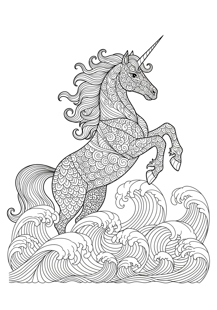 Zentangle Unicorn Coloring Pages (Free PDF Printables) - Ink Unicorn